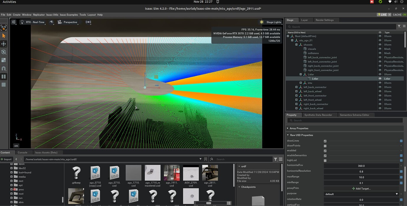 Isaac SIM 4.2.0 rotating Lidar Scan Bug - Isaac Sim - NVIDIA Developer Forums