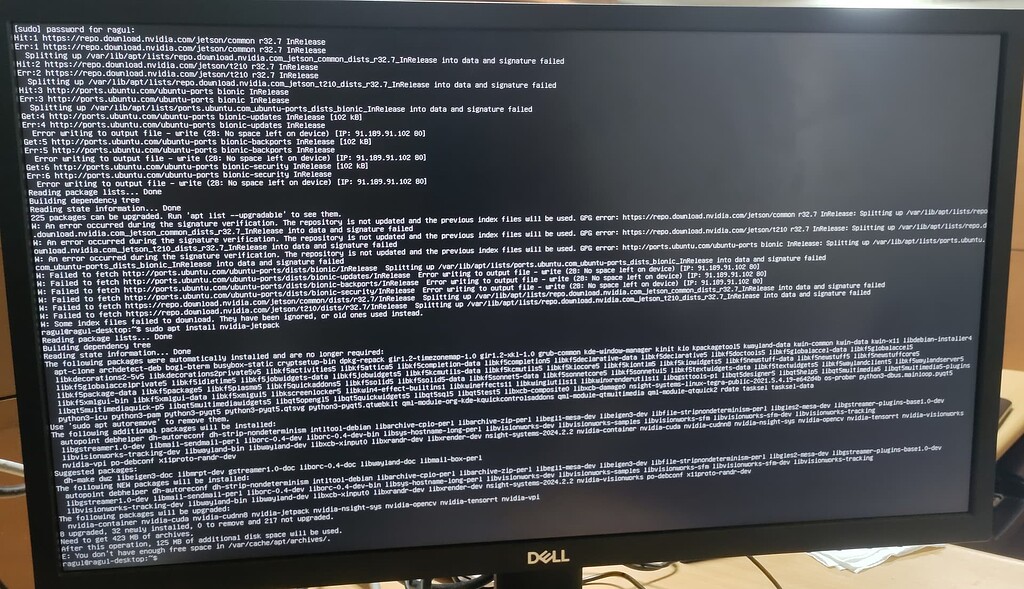 Jetson Nano - Apt Update/JetPack Install Fails with "No Space Left on Device" & Signature ...