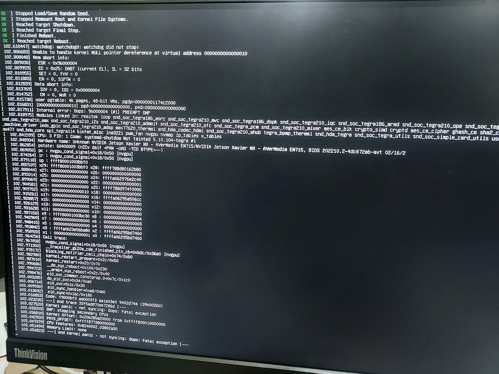 Jetson Xavier NX Fatal Exception on Boot - Jetson Nano - NVIDIA Developer Forums