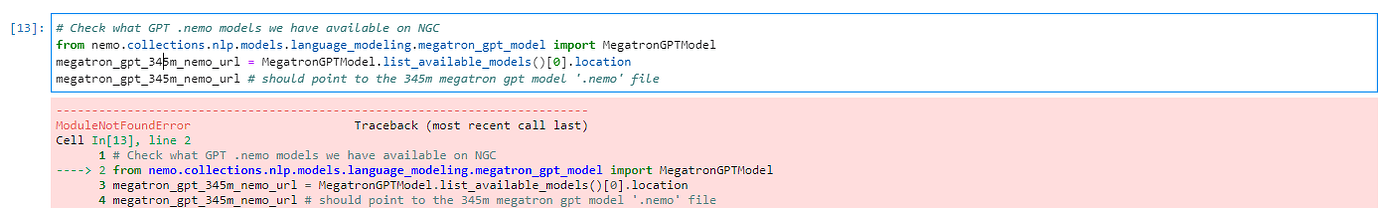 NeMo Tutorial ModuleNotFoundError: No module named 'megatron.core' - AI ... NeMo Tutorial ModuleNotFoundError: No module named 'megatron.core' - AI ...