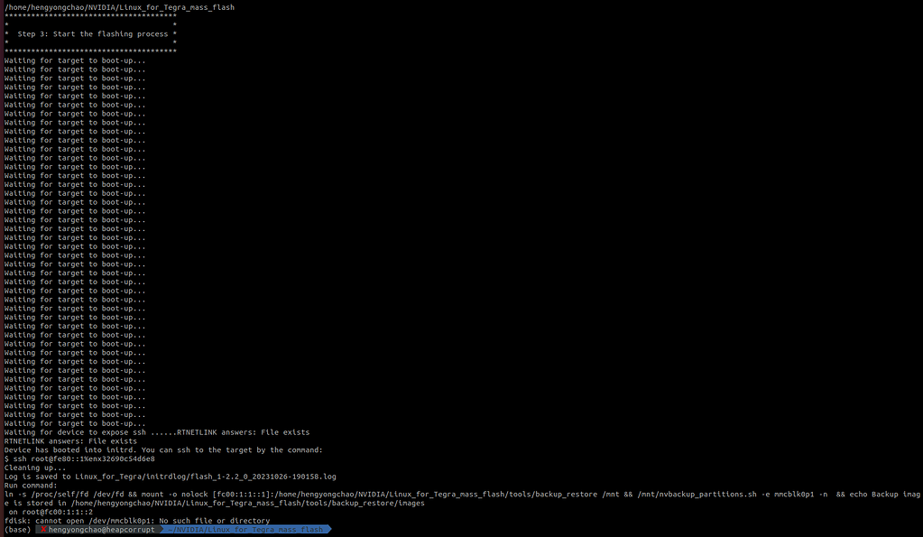 Workflow 3: Fail to make the massflash backup image, device is orin nx 8gb - Jetson Orin NX ...