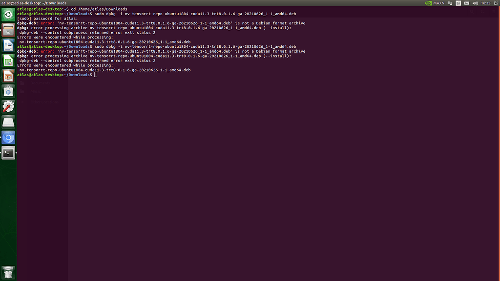 Problem with TensorRT 8.0.1 installation - DeepStream SDK - NVIDIA Developer Forums