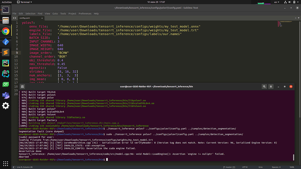 Segmentation Fault Errors And Some Other Deserialize The Cuda Engine Failed Tensorrt