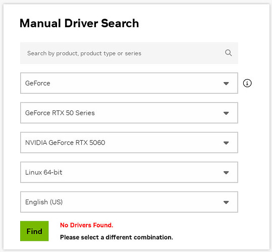 RTX 5060 driver - Linux - NVIDIA Developer Forums