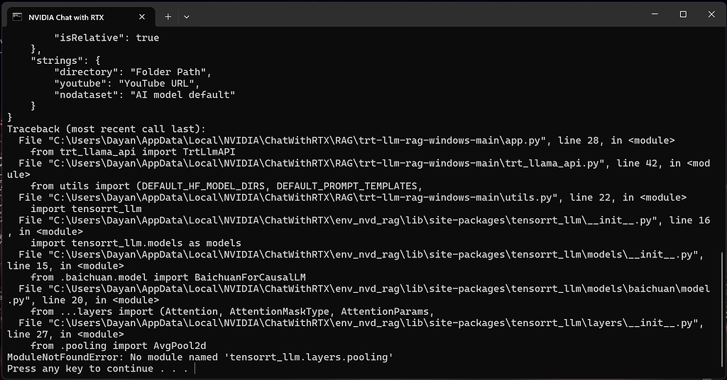Modulenotfounderror No Module Named Tensorrtllmlayerspooling Ai Foundation Models And 