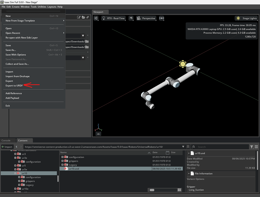 Error exporting default robots .USD as .URDF - Isaac Sim - NVIDIA Developer Forums