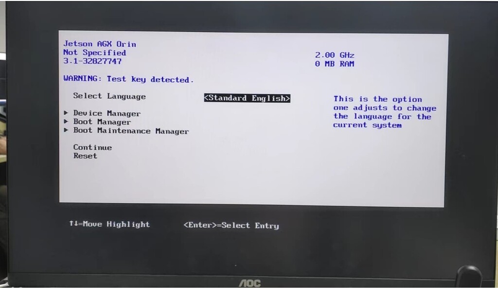 The system is stuck on the UEFI screen and does not start - Jetson AGX Orin - NVIDIA Developer ...