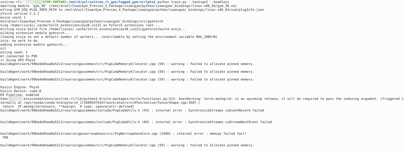 Wsl2 run Isaacgym problem？ buildAgent/work/99bede84aa0a52c2/source/gpucommon/include ...