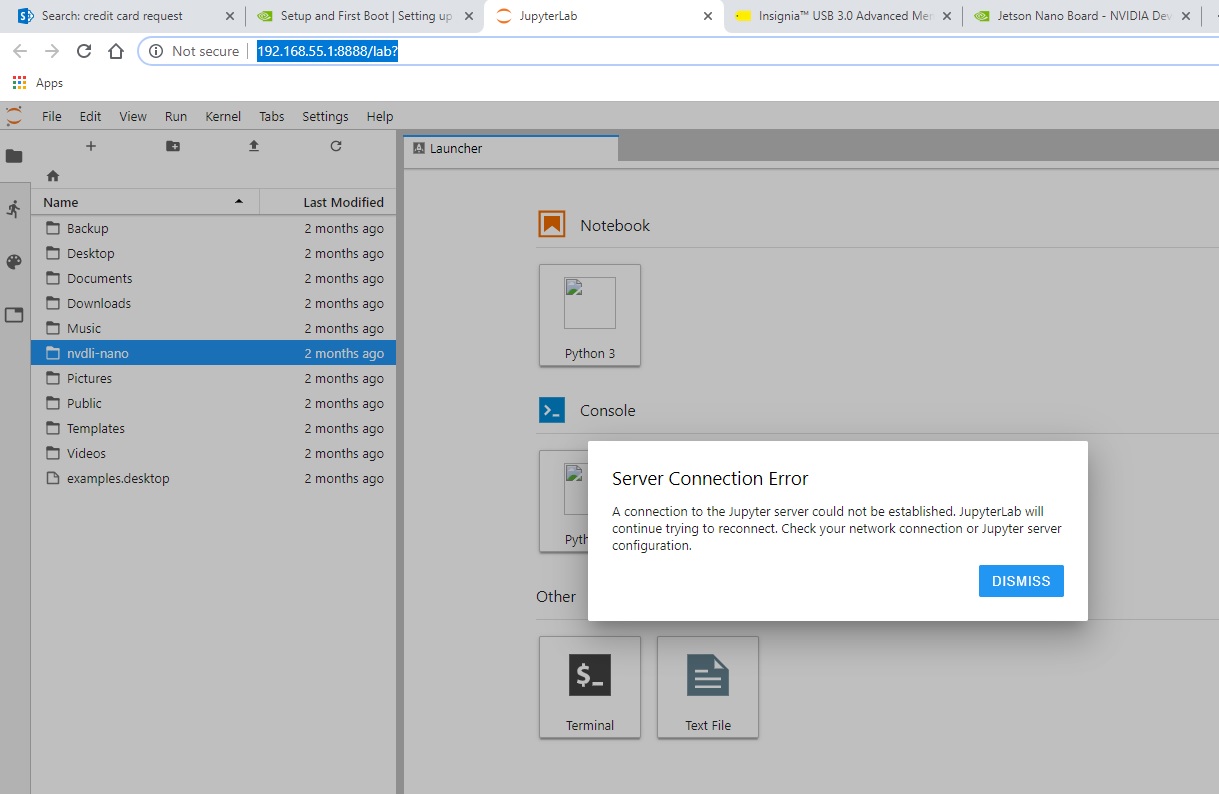 Getting Started with AI on Jetson Nano - intermittent connection - Jetson Nano - NVIDIA ...