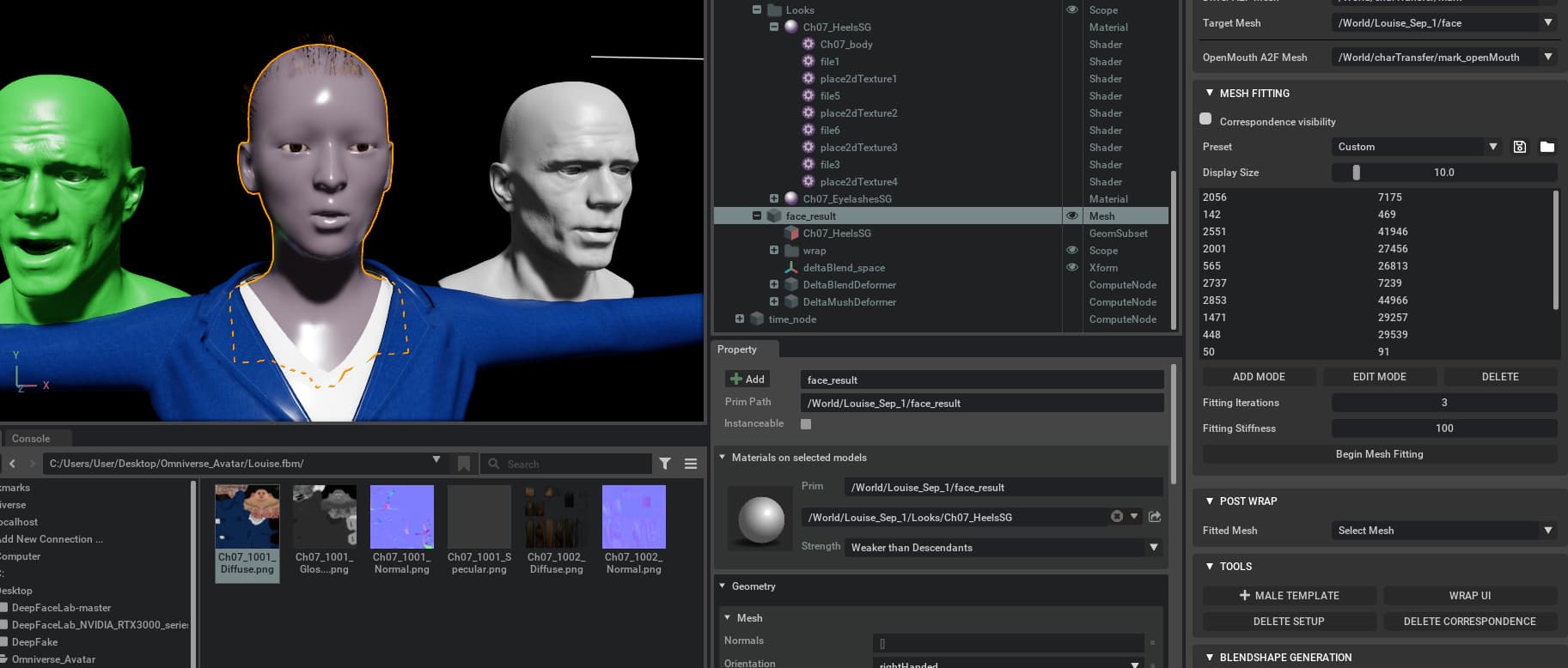 Missing Material after character transfer - Audio2Face (closed) - NVIDIA Developer Forums