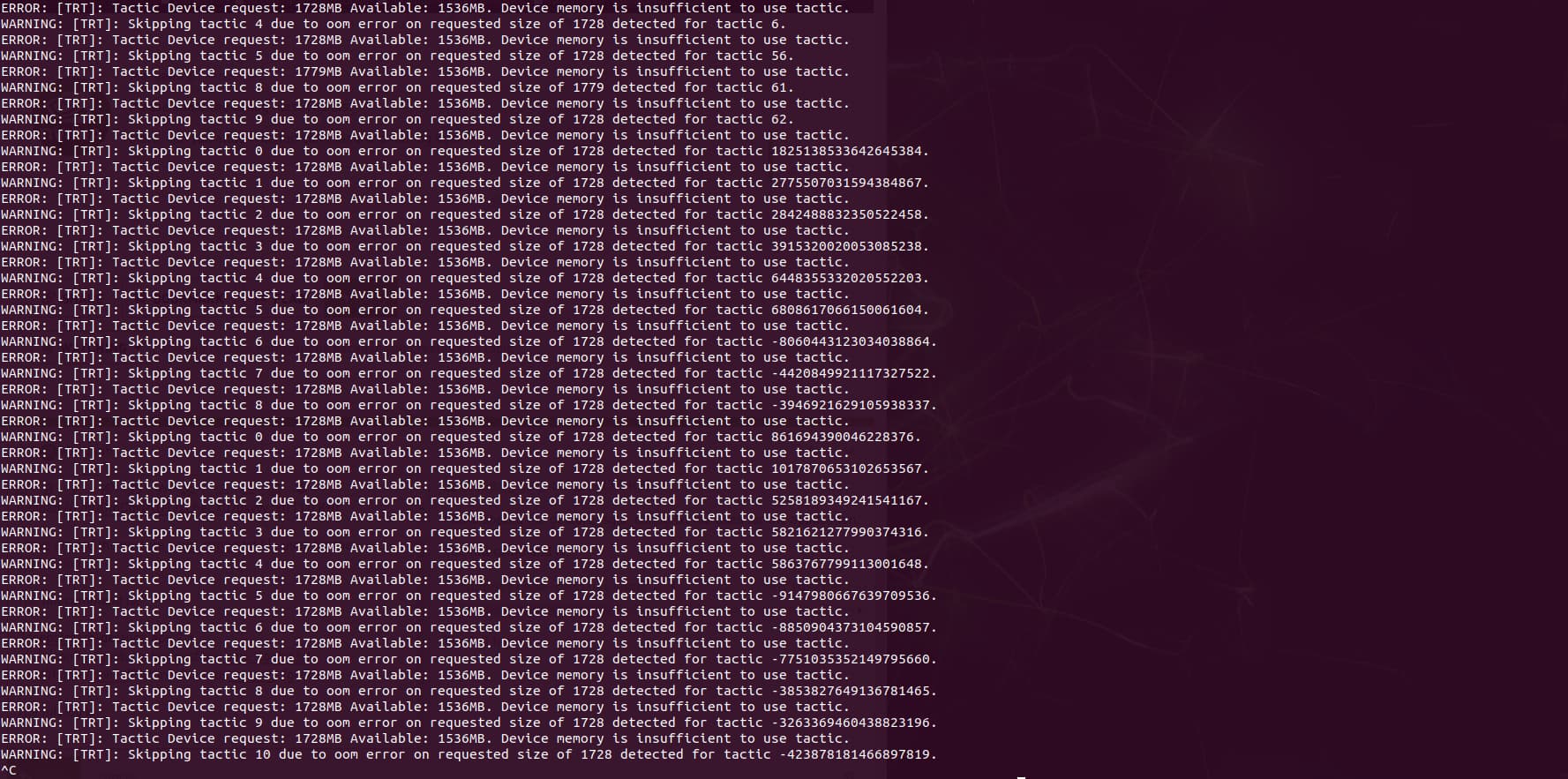 TAO Deepstream-gesture-app: Device memory is insufficient to use tactic - TAO Toolkit - NVIDIA ...