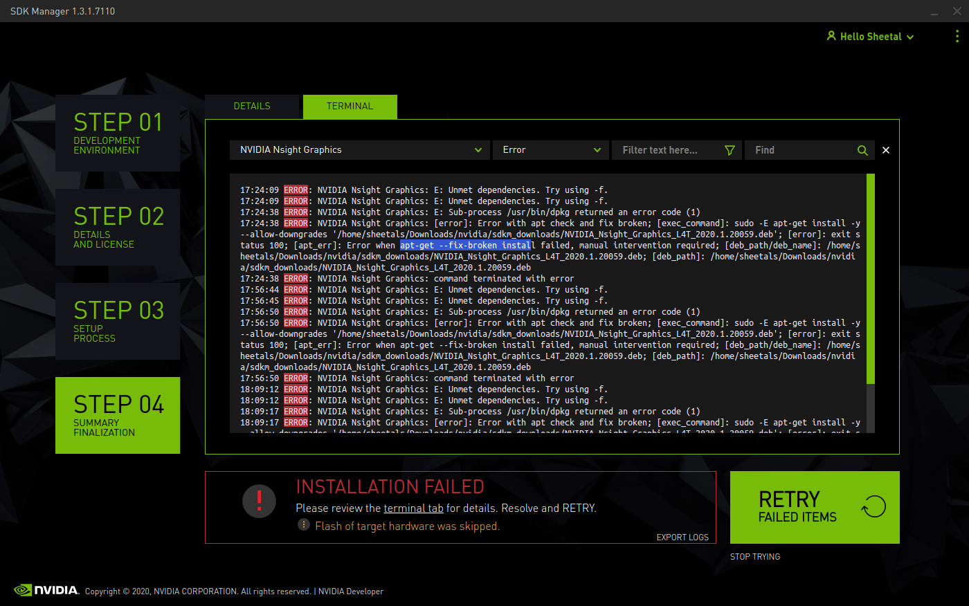 Flash Jetson Os Installation Error And Jetson Sdk Components Installation Error Jetson Agx