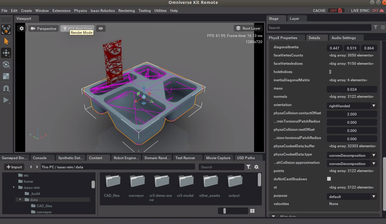 Collision physics issue - objects passing through each other and not fitting correctly - Isaac ...