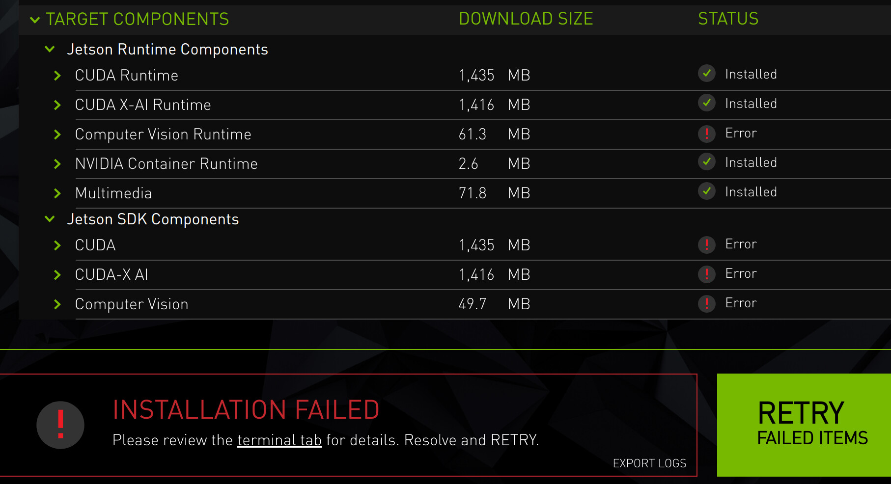 Unable to install Jetson SDK components - Jetson Xavier NX - NVIDIA ...