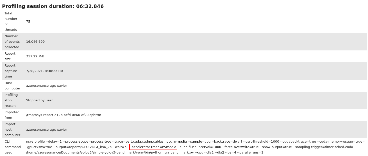 The "--accelerator-trace" argument on nsys command line doesn't seem to work - Profiling ...