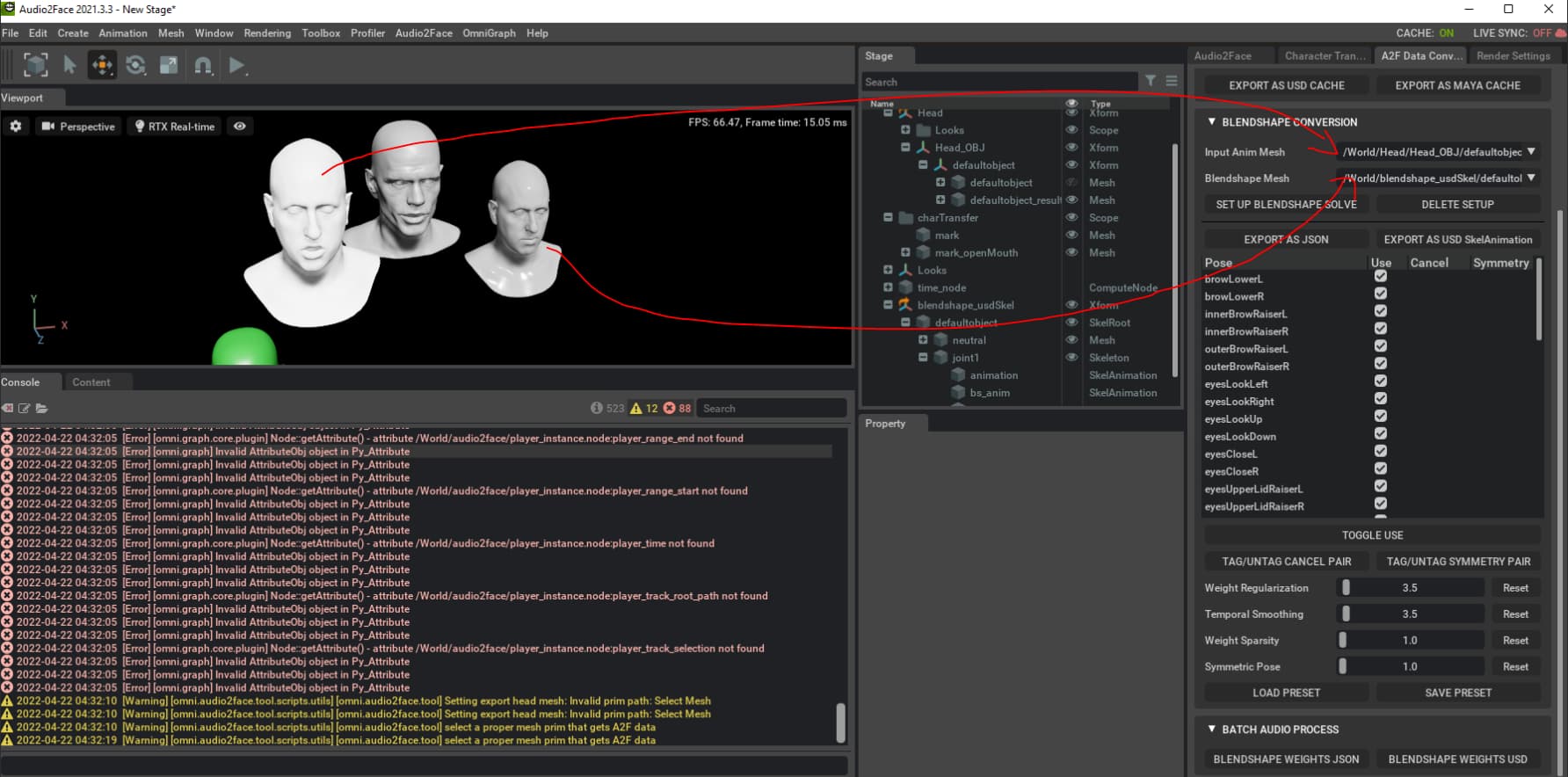 Blendshape conversion error - Audio2Face (closed) - NVIDIA Developer Forums