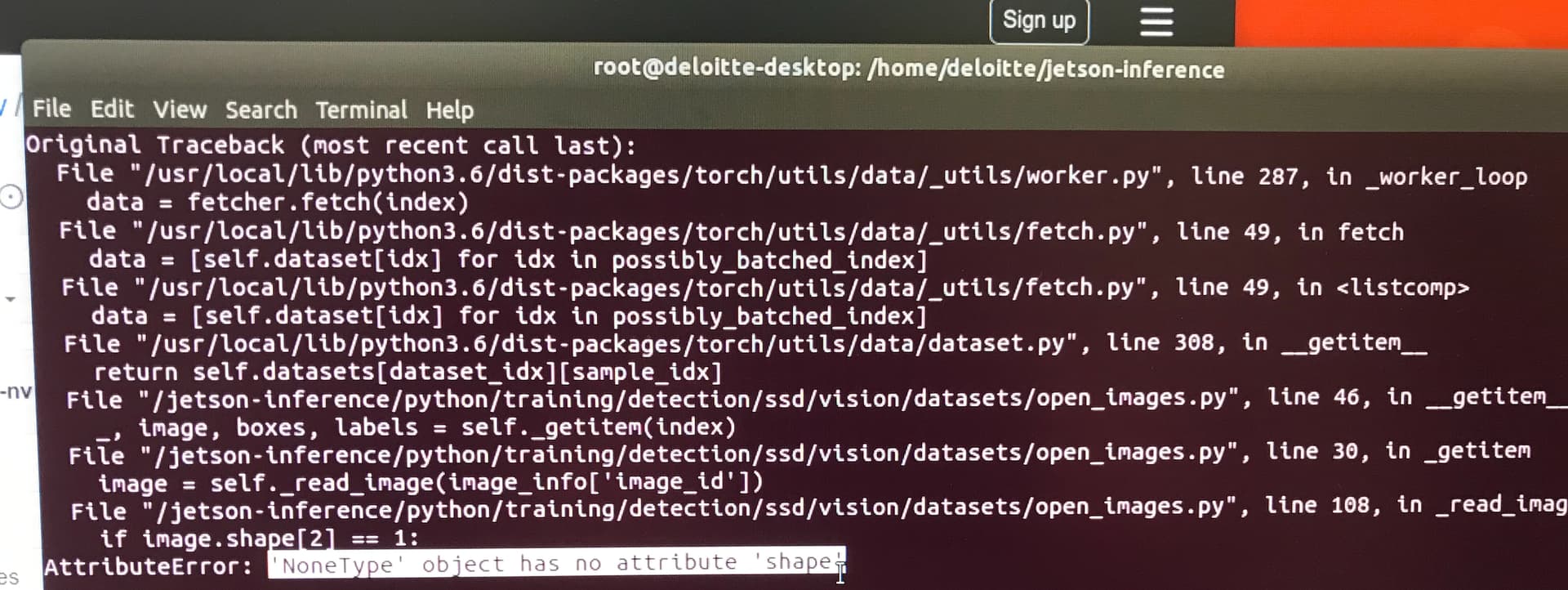 Meeting Error In Episode 5 Training Object Detection Models Jetson Nano Nvidia Developer Forums