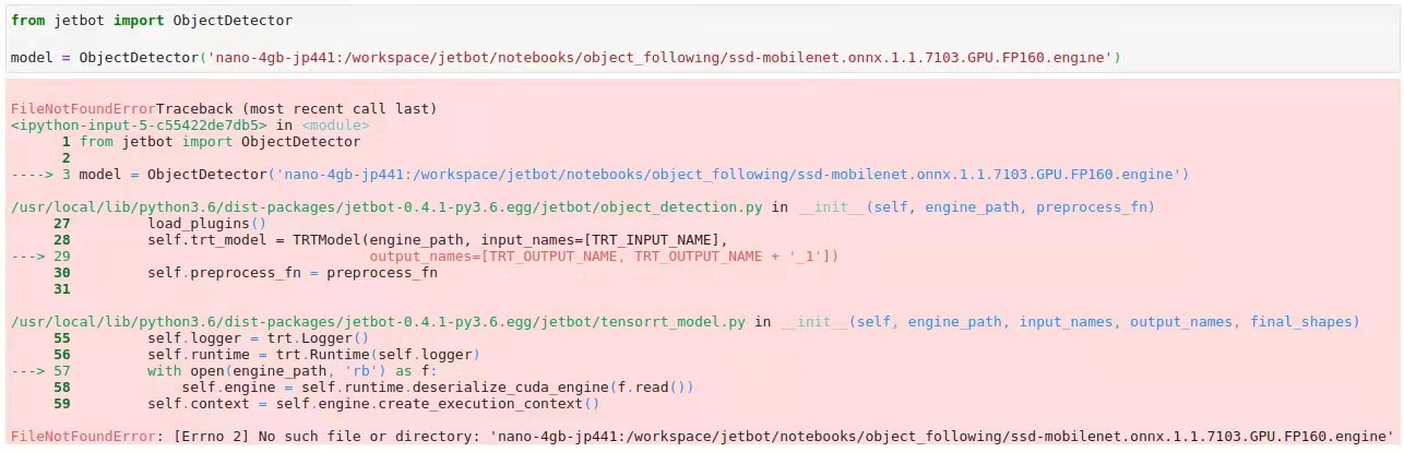 Engine File From Detectnet Jetson Inference Cannot Be Used In Object Following Jetson Nano