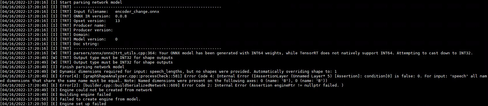 All named dimensions that share the same name must be equal - TensorRT - NVIDIA Developer Forums