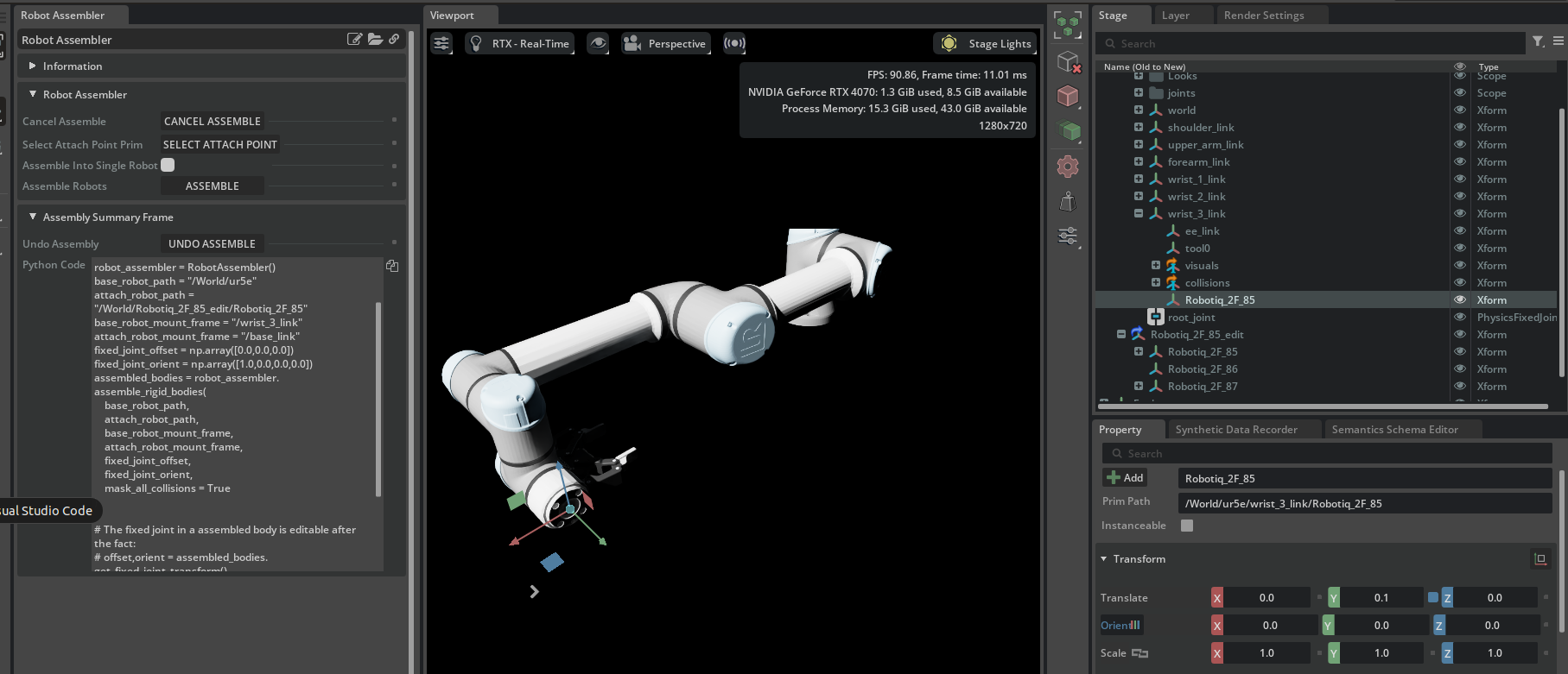 How to assemble UR5e and Robotiq hand? - Isaac Sim - NVIDIA Developer Forums