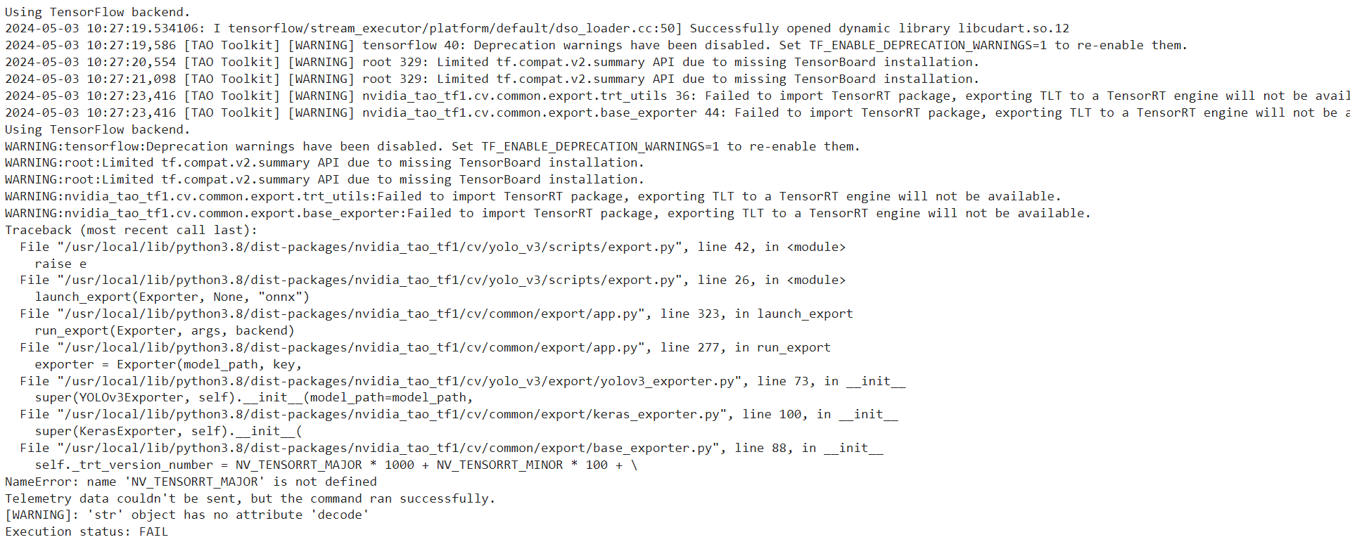 Convert hdf5 yolov3 model to onnx - TAO Toolkit - NVIDIA Developer Forums Convert hdf5 yolov3 model to onnx - TAO Toolkit - NVIDIA Developer Forums