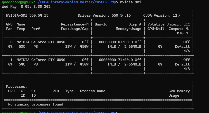 Hang at the cal_comm_create function while running an example with cusolverMp - GPU-Accelerated ...
