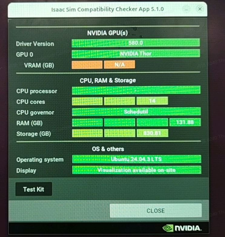 Isaac Sim report error on Thor AGX T5000: [Error] [rtx.denoising.plugin ...