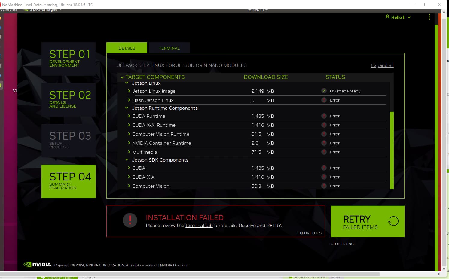 Orin nano has an error using SDKManager for graphical burning! - Jetson Orin Nano - NVIDIA ...
