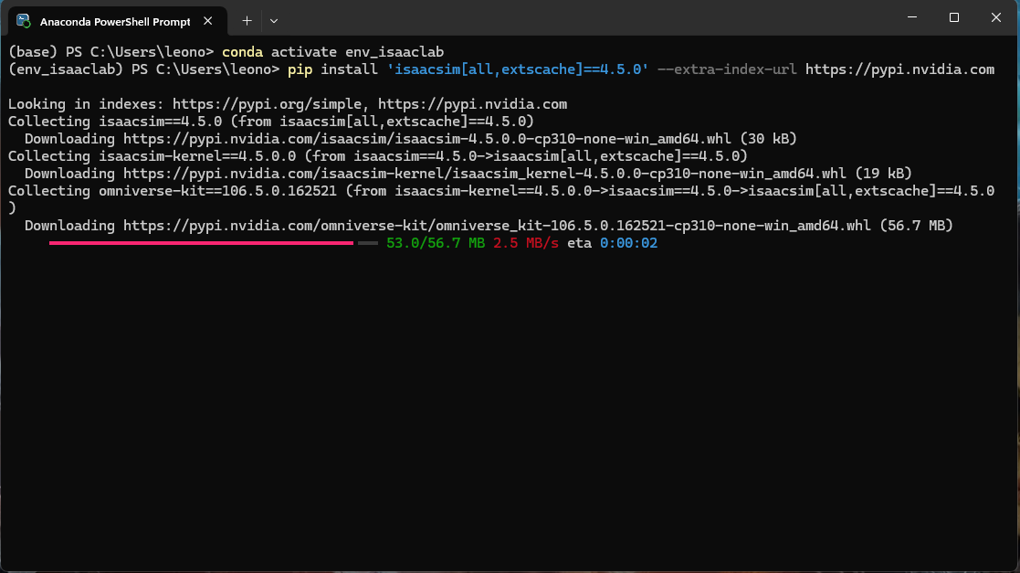 ERROR: Invalid requirement, on Isaac Sim Pip install - #2 by leonorehamer - Isaac Sim - NVIDIA ...