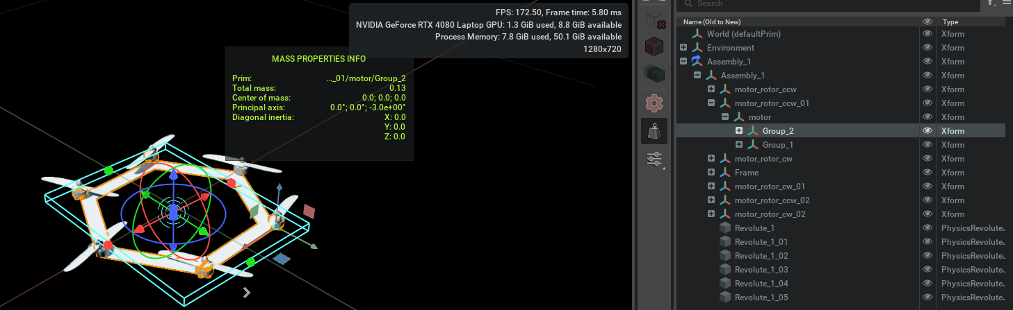 Isaac Sim Onshape Importer Extension - Propellers not attached while importing custom drone ...
