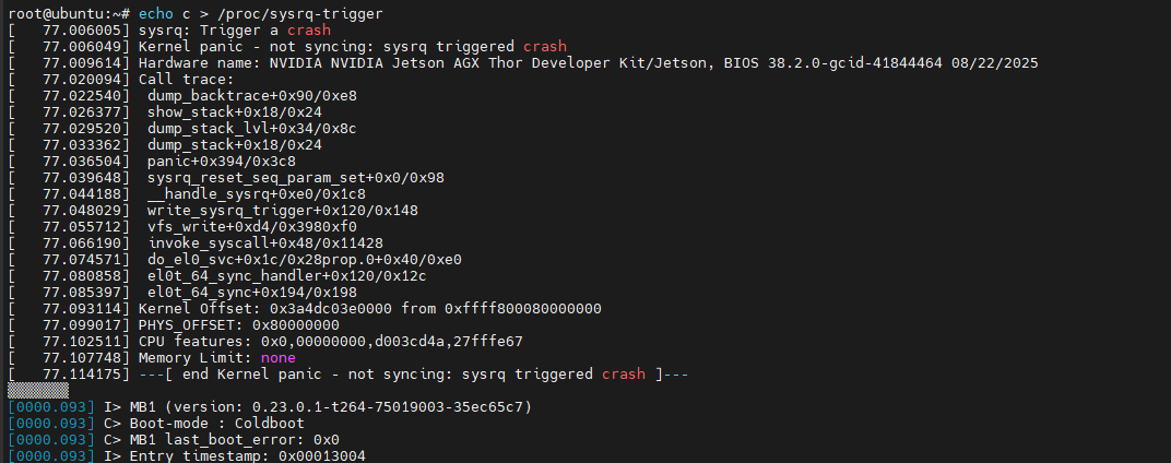 如何使能ramoops - Jetson Thor - NVIDIA Developer Forums