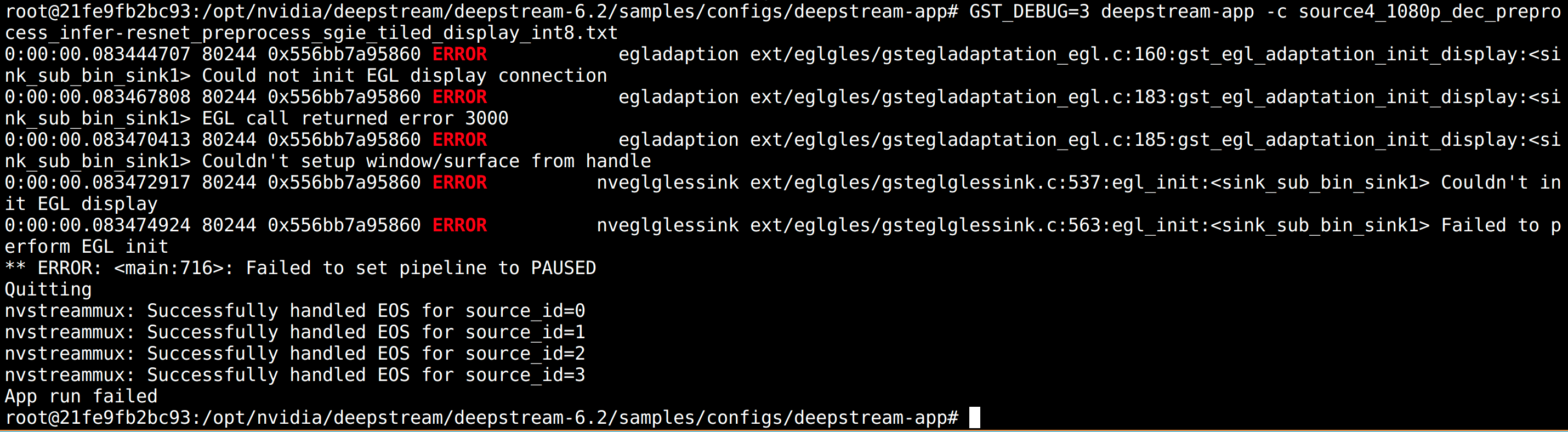 Deepstream 6 2镜像运行deepstream App C Source4 1080p Dec Preprocess Infer Resnet Preprocess Sgie