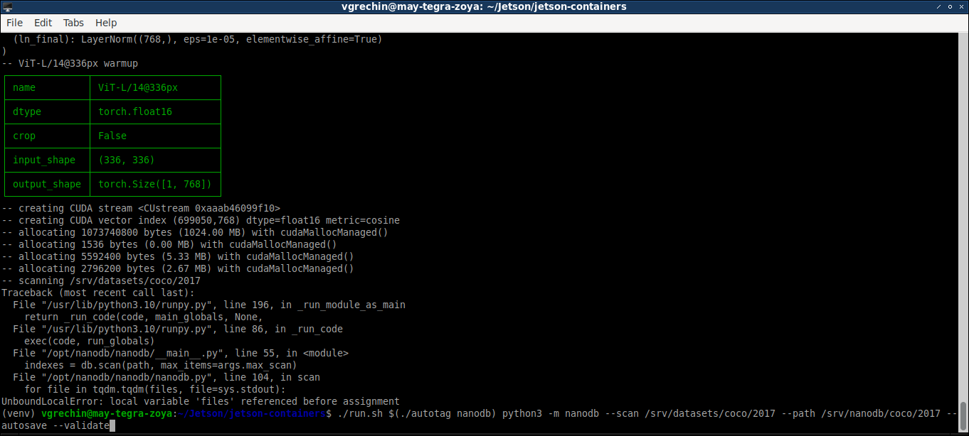 NanoDB fails to start - Jetson Orin Nano - NVIDIA Developer Forums