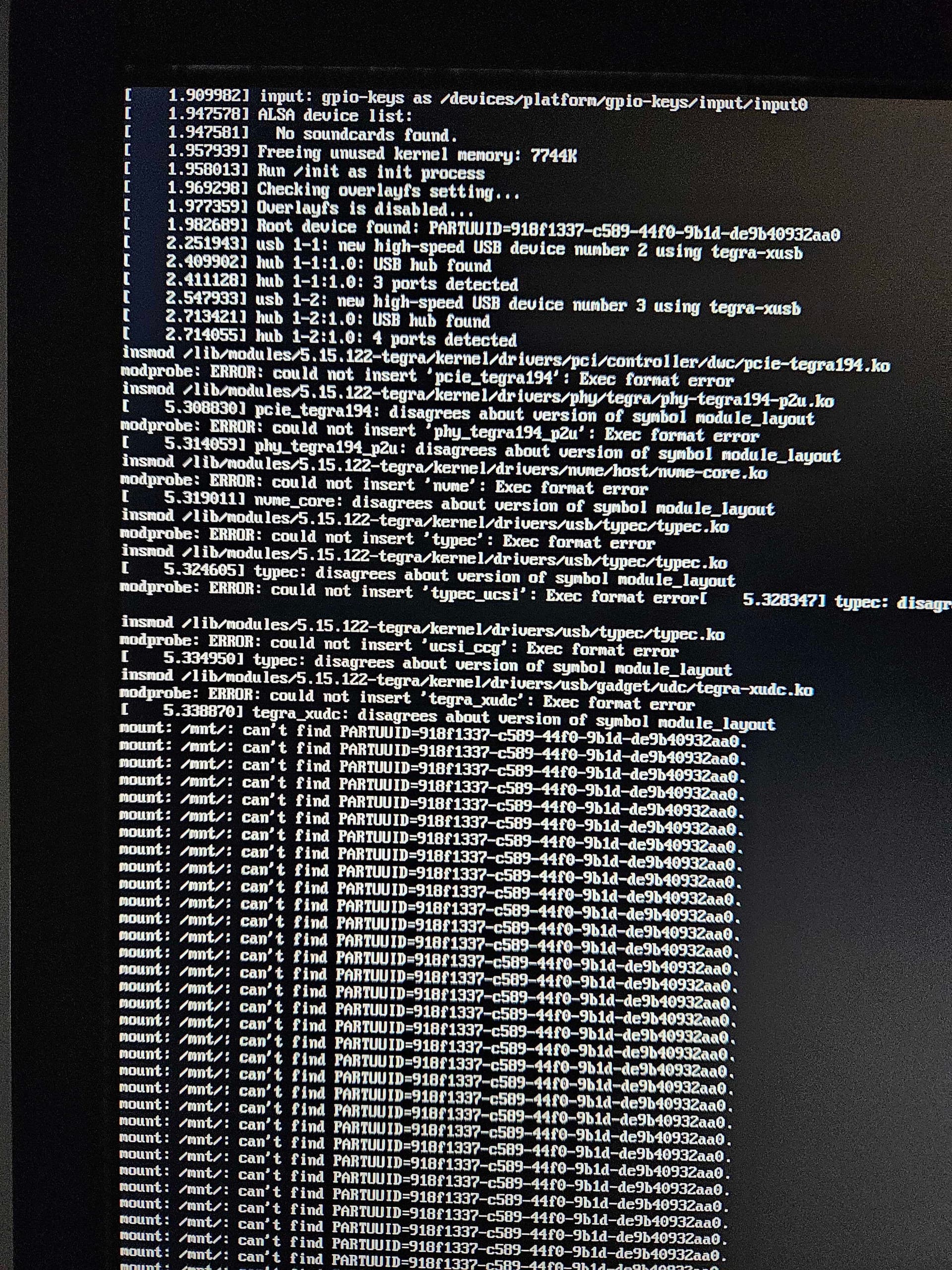Can't find PARTUUID when replacing kernel on a custom board - Jetson ...
