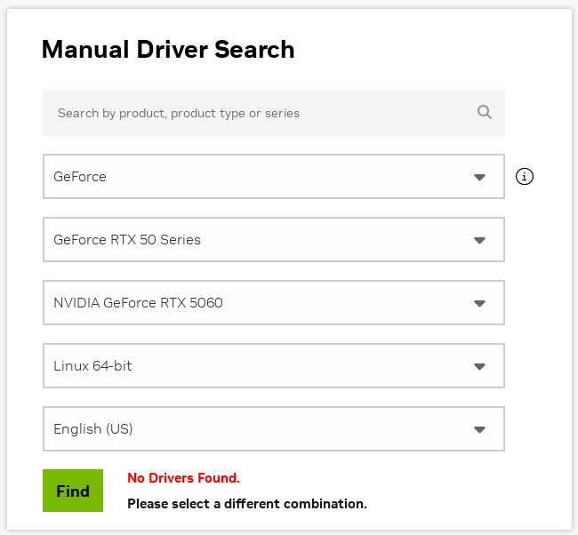 RTX 5060 driver - Linux - NVIDIA Developer Forums