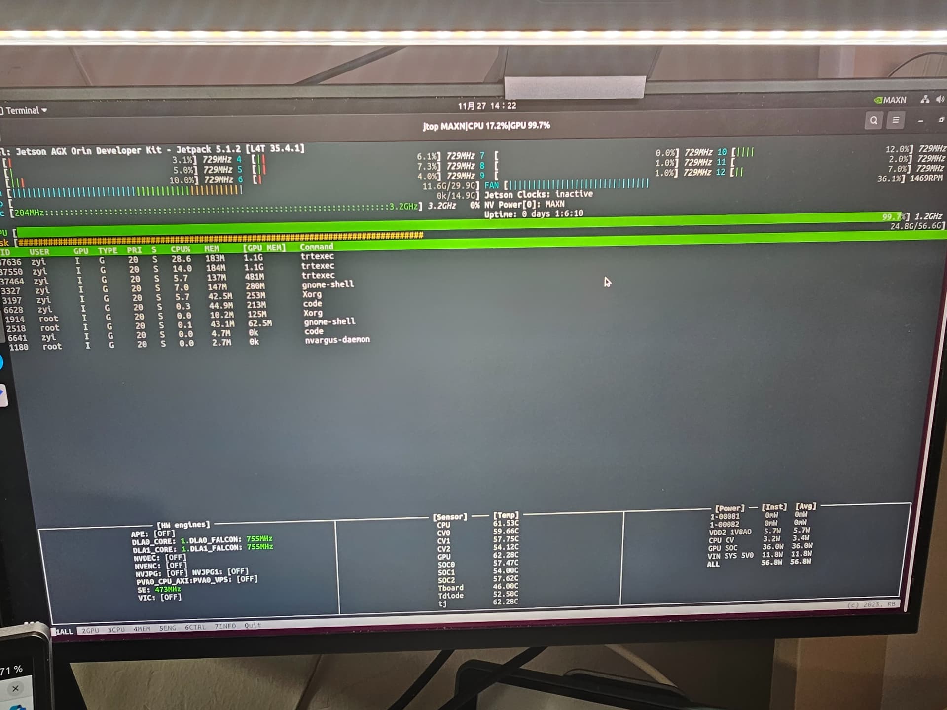 Freeze when running benchmarks - Jetson AGX Orin - NVIDIA Developer Forums