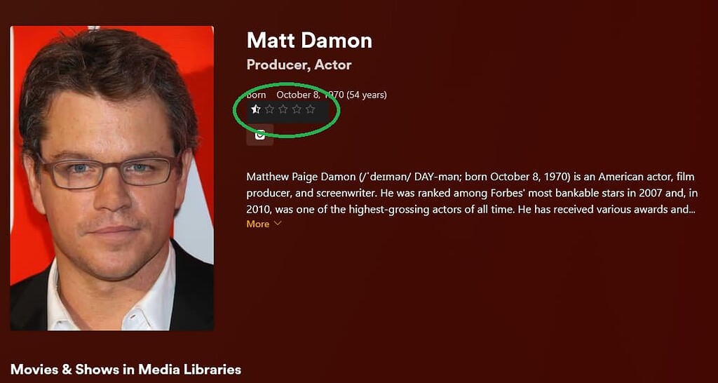 Actor Rating [Feature Request] - Feature Suggestions - Plex Forum