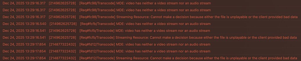An error occurred trying to play file. Error code: s1001 (Network ...
