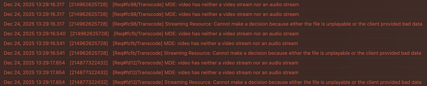 An error occurred trying to play file. Error code: s1001 (Network ...