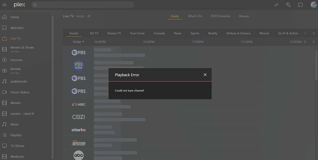 Plex Media Server version 4.147.1- live tv on tuner could not tune channel - Plex Media Server ...