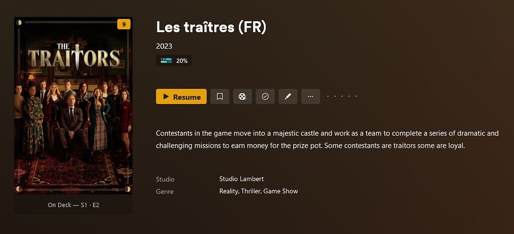 Plex shows partially wrong info for The Traitors (US) - Metadata & Adding Files - Plex Forum