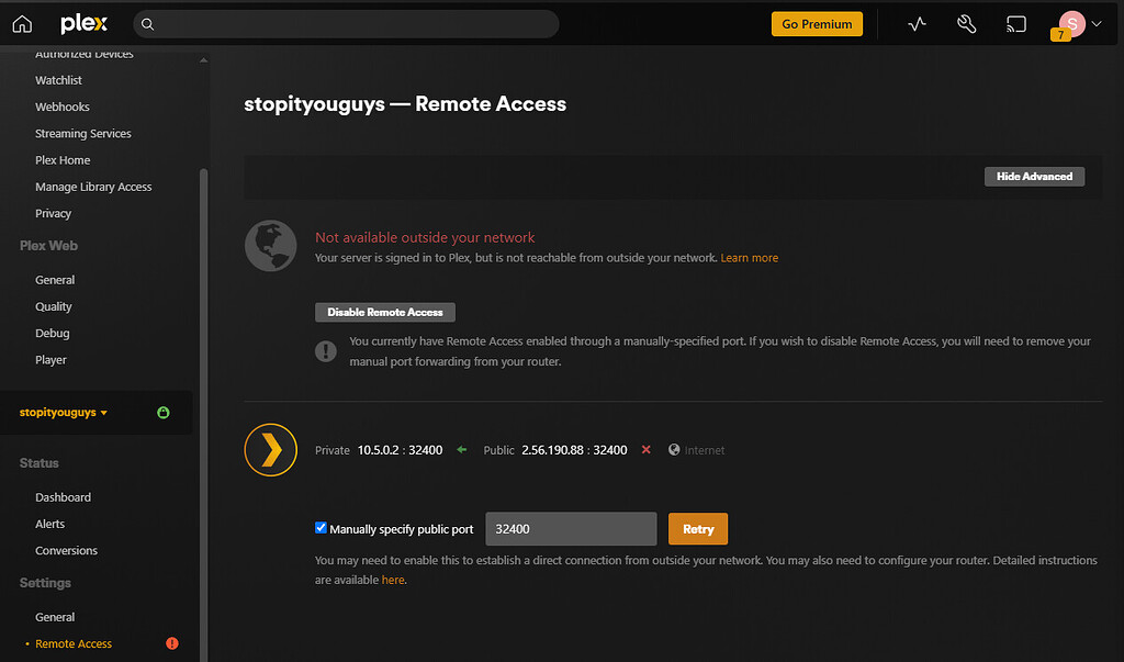 Remote access set up - Remote Access - Plex Forum Remote access set up - Remote Access - Plex Forum