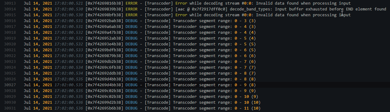 High CPU + Transcoder errors while idle. No media being played - Plex ...