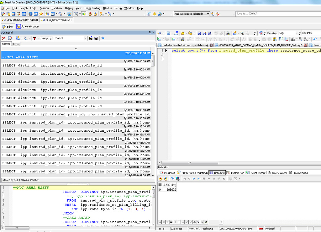 SQL Recall missing many successful executions - Toad for Oracle ...