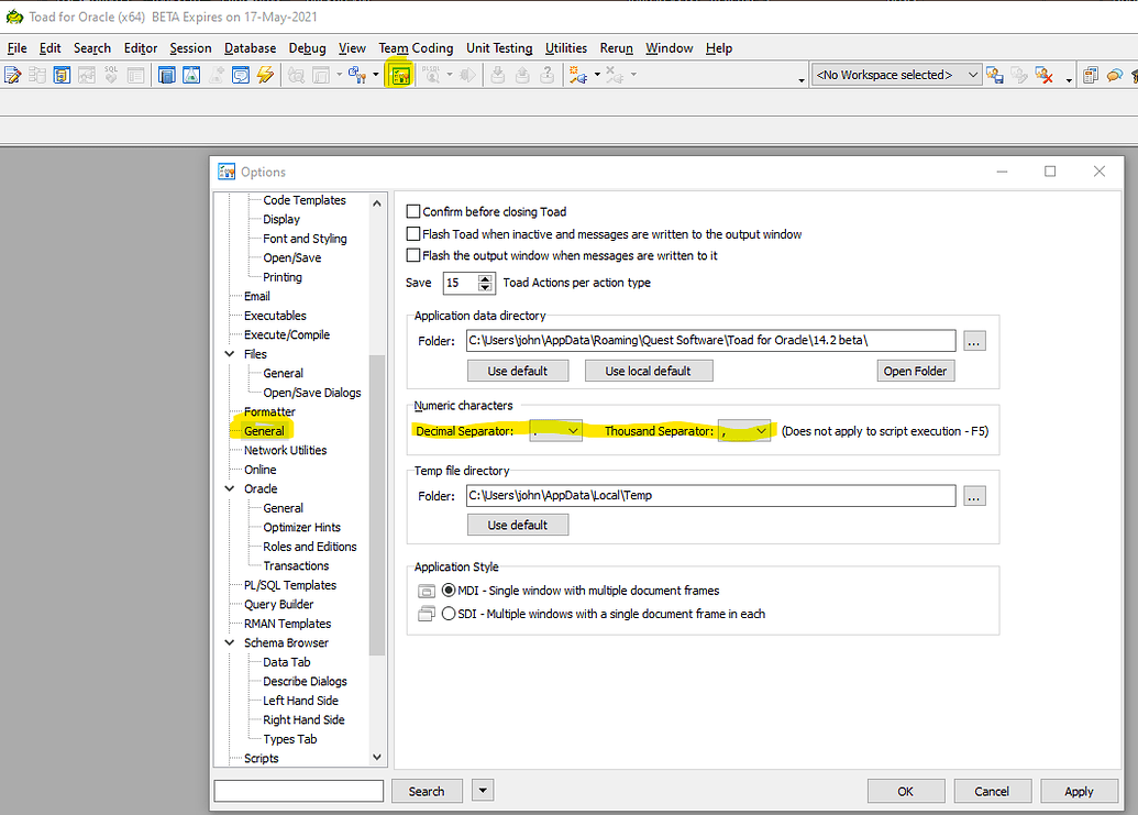 Change numeric format in Data Grid - Toad for Oracle & DevOps Toolkit ...