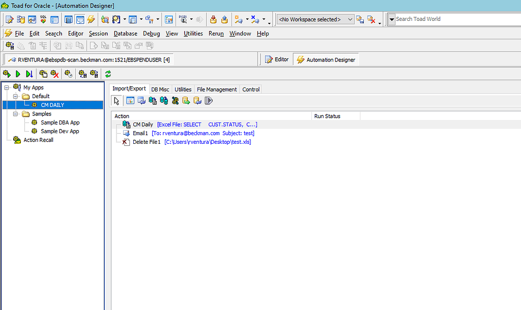 Automation Designer Toad For Oracle And Devops Toolkit Toad World® Forums