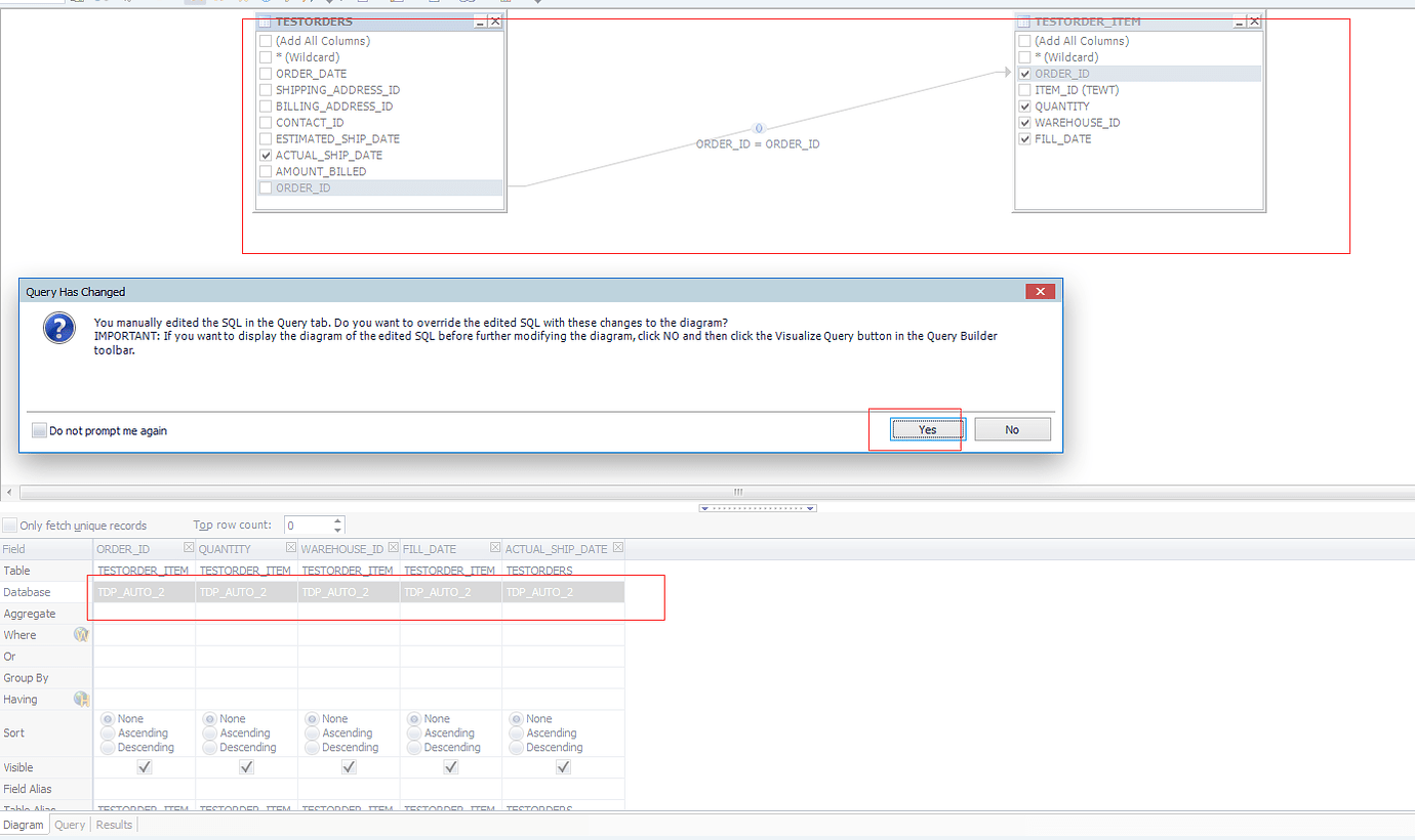 Change schema in Query Builder - Toad Data Point & Toad Intelligence ...