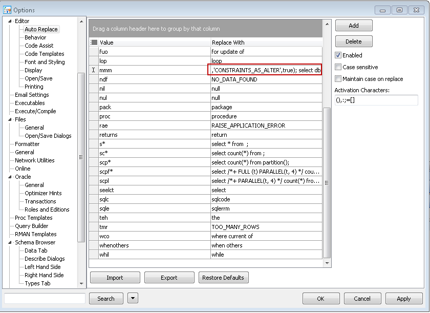 Autoreplace In Several Lines Toad For Oracle And Devops Toolkit Toad World® Forums