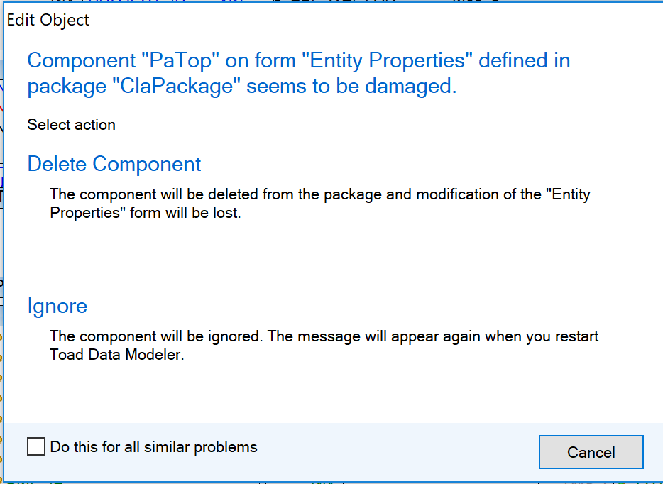 Using Entityattributes As Source For Datavirtualgrid Gives Error Toad Data Modeler Toad