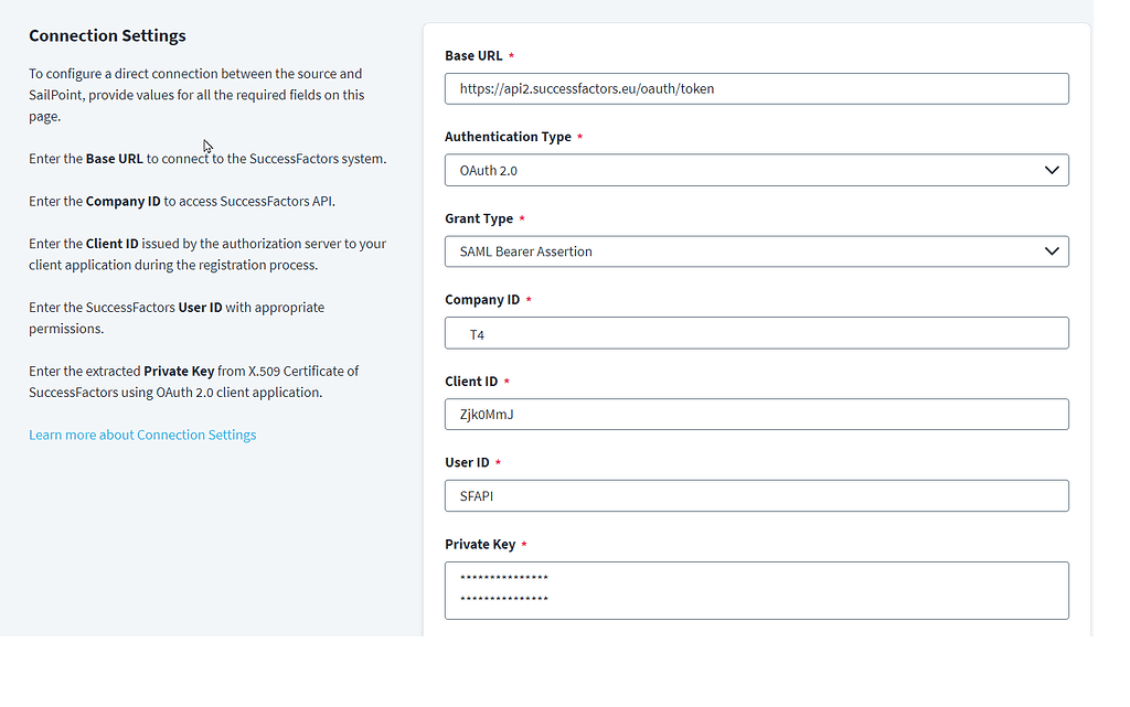 EC Success Factor direct connector - fail to connect - ISC Discussion and Questions - SailPoint ...
